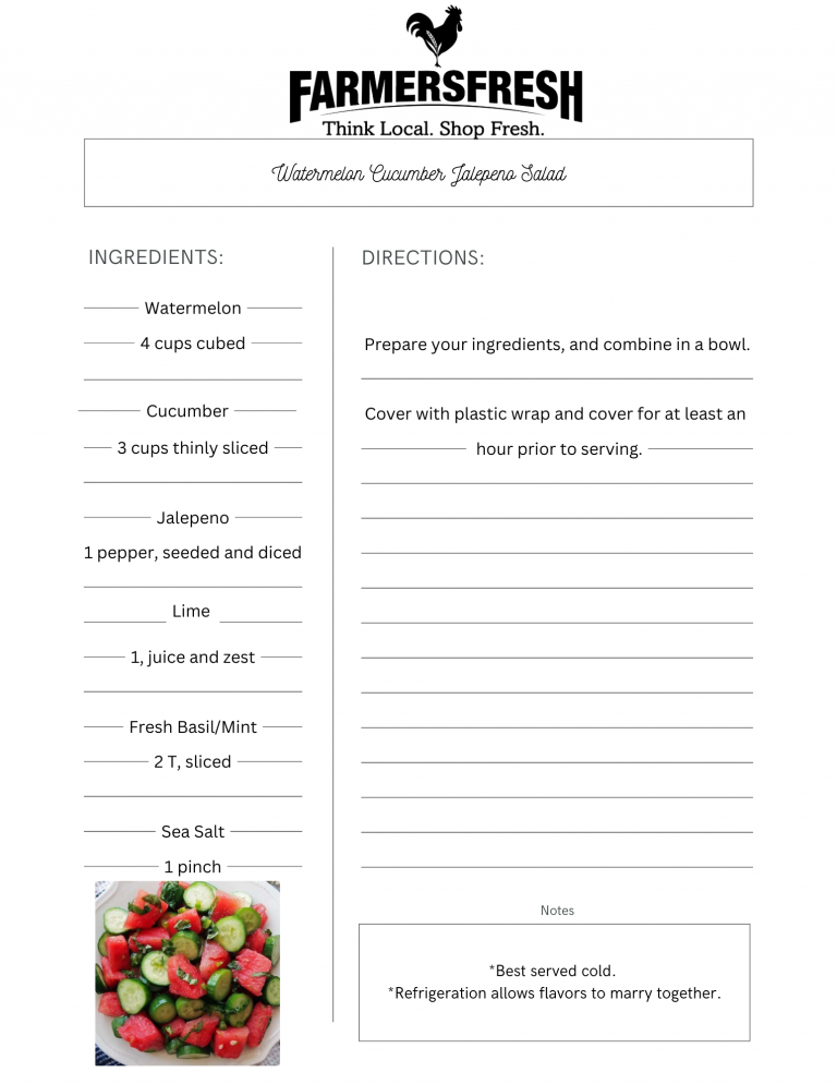 Watermelon Jalapeno Cucumber salad - Farmers Fresh Market