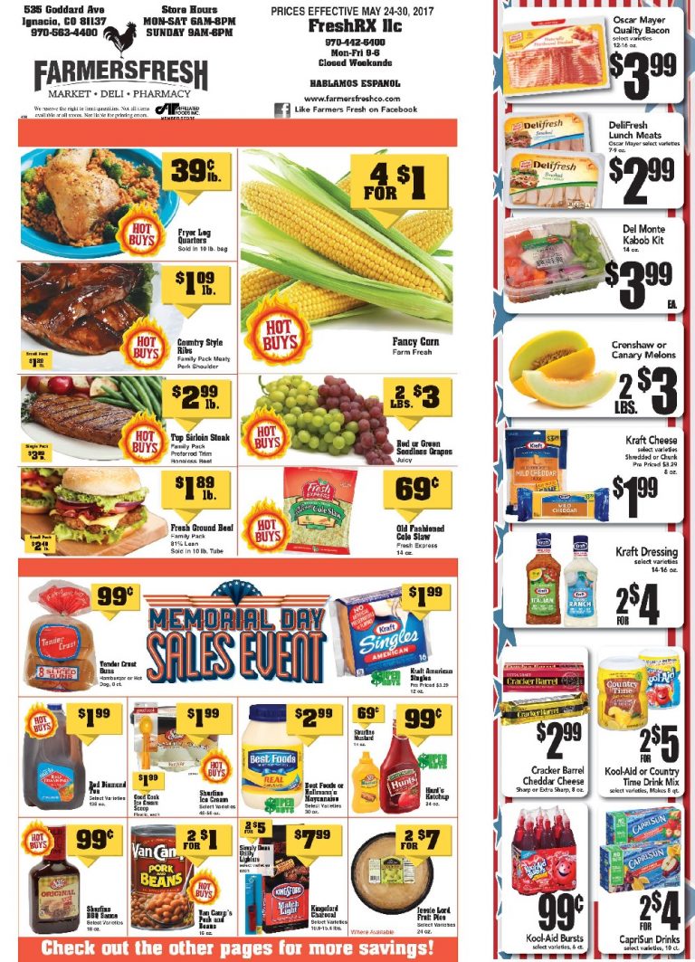 Weekly Sales for May 24th - May 30th - Farmers Fresh Market
